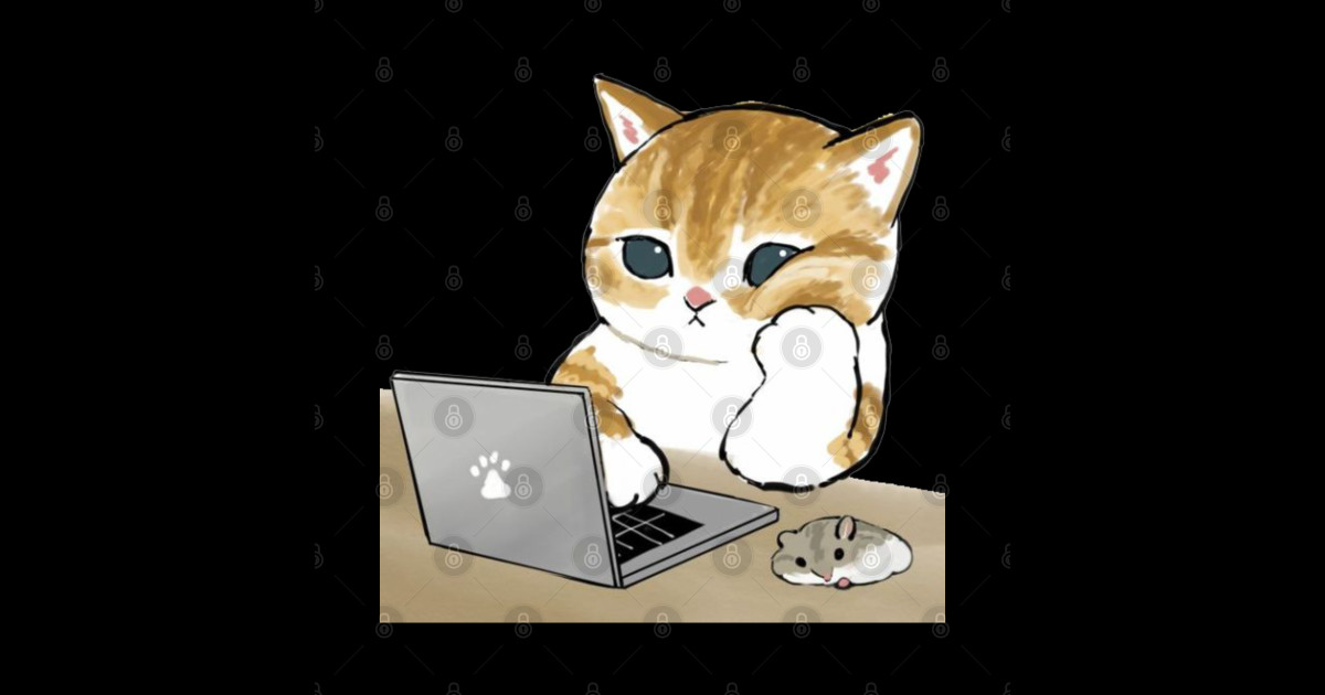 Mofu Sand Kitty Bored Cat - Cat - Sticker | TeePublic