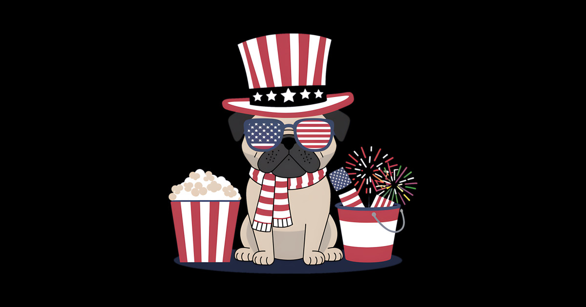 American Flag Pug 4th July - American Flag Pug 4th July - Mug | TeePublic
