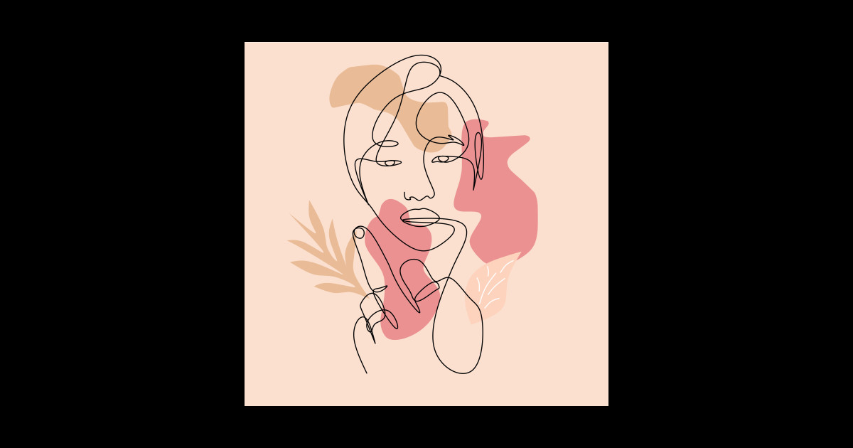 Abstract middle finger line art - Line Art - Sticker | TeePublic