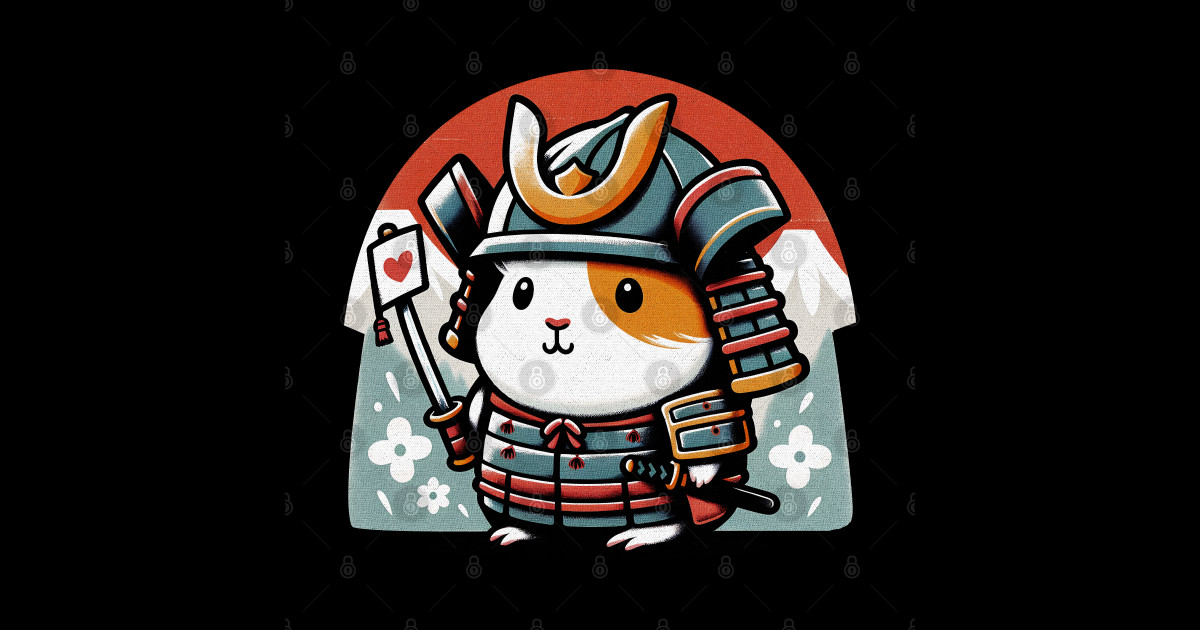 Kawaii Samurai Animal Hamster with Katana Cute Love Japanese Background ...