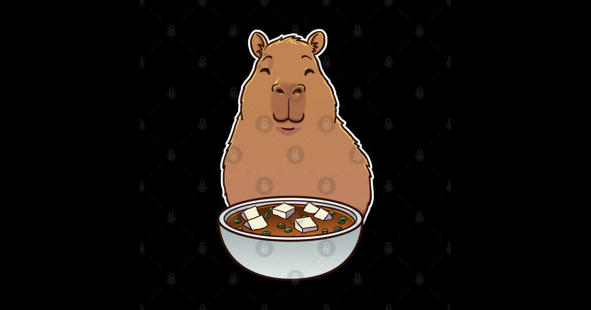 Capybara Miso Soup - Capybara Lover - Sticker | TeePublic
