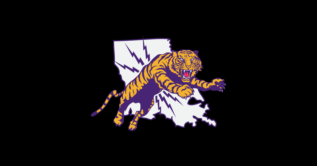 Vintage Purple and Gold Tiger Attack // Retro Louisiana Football ...