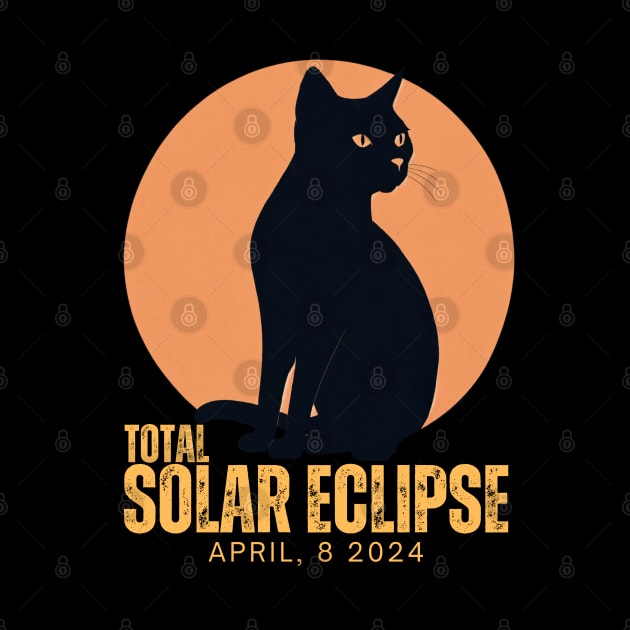 TOTAL SOLAR ECLIPSE 2024 MOON CAT - Eclipse 2024 - Tapestry | TeePublic