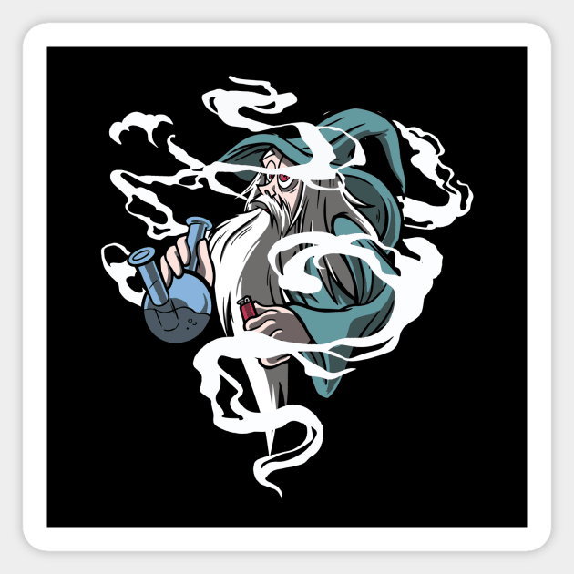 Bong Smoking Wizard - Marijuana - Sticker | TeePublic