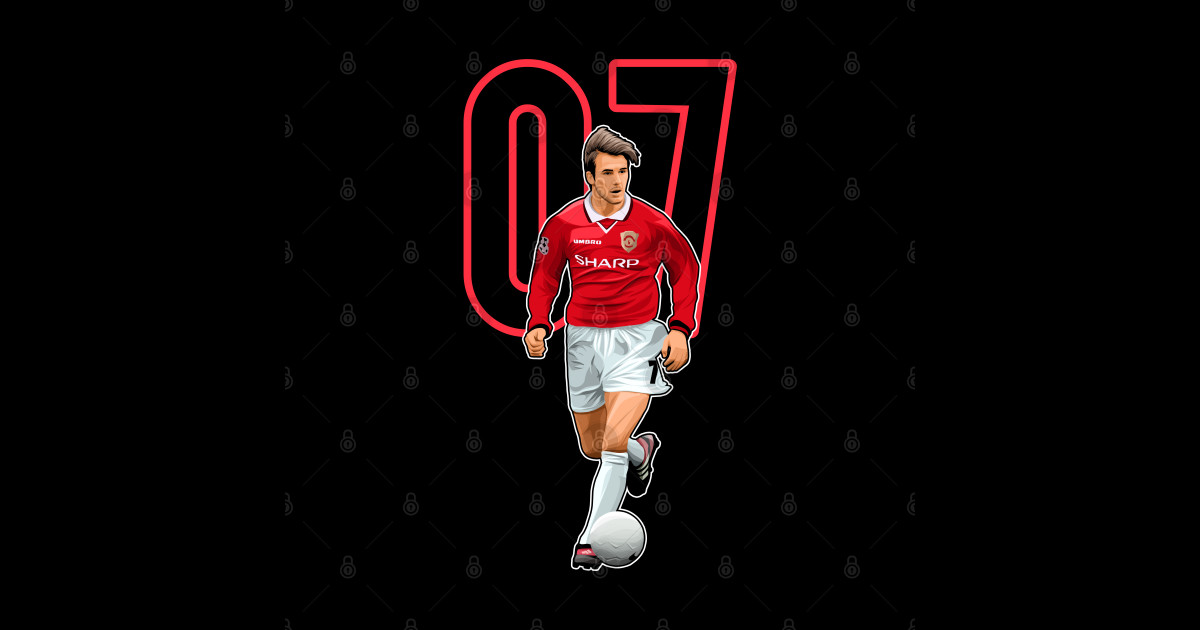David Beckham Manchester United #7 Number - David Beckham - Sticker ...