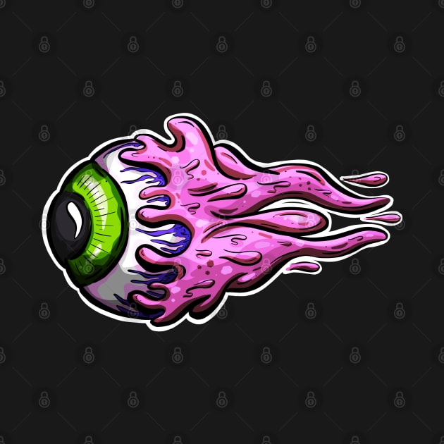 Eyeball Flying Rockabilly Tattoo Cartoon Slime Eye - Eyeball - T-Shirt ...