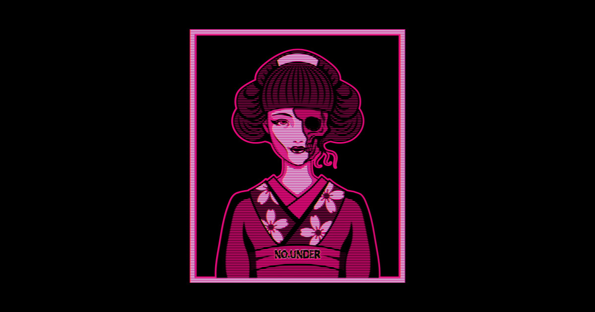 Horror geisha, dead geisha, terror geisha violet - Horror - Sticker ...