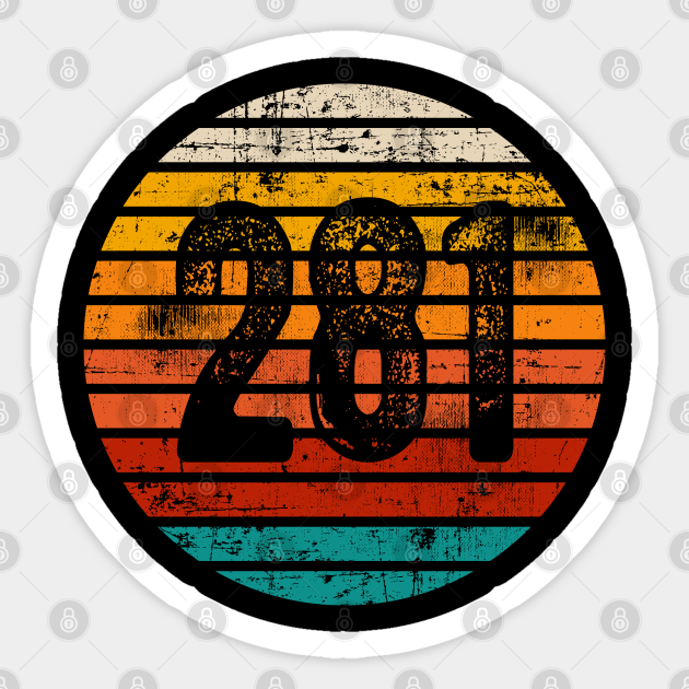 Distressed Vintage Sunset 281 Area Code - 281 Area Code - Sticker ...