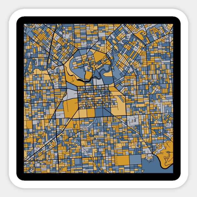 Adelaide Map Pattern in Blue & Gold - Adelaide Map - Sticker | TeePublic