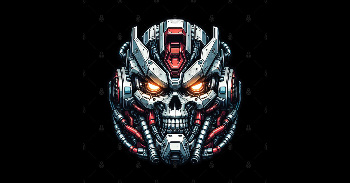 Biomech Skull S01 D60 - Biomech Skull - Sticker | TeePublic