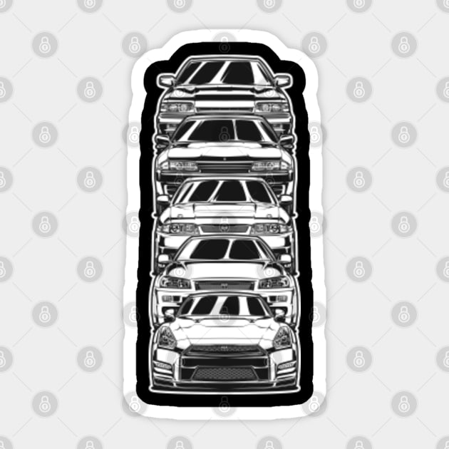 GT-R Family - Gtr - Sticker | TeePublic