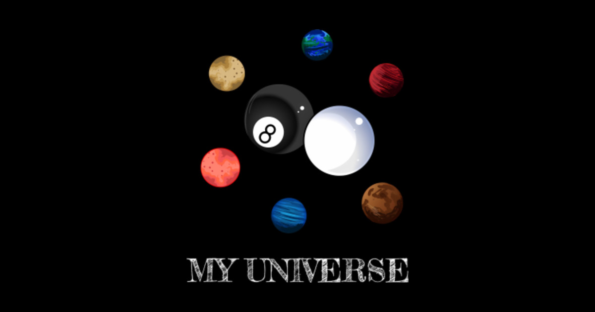 Billiard Balls Planets Pool Is My Universe - Billiard Balls - Sticker ...