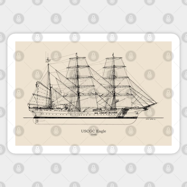 United States Coast Guard Cutter Eagle wix-327 - S - Eagle - Sticker ...