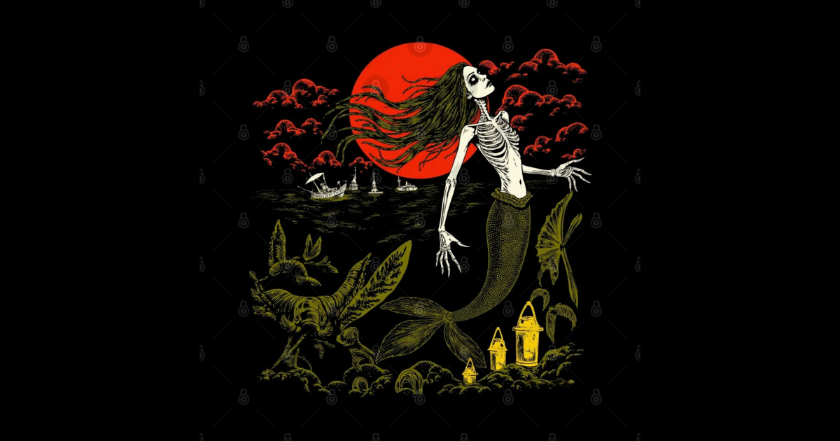Mermaid Ghoul – Spooky Undead Mermaid Summerween Horror Fantasy Design ...