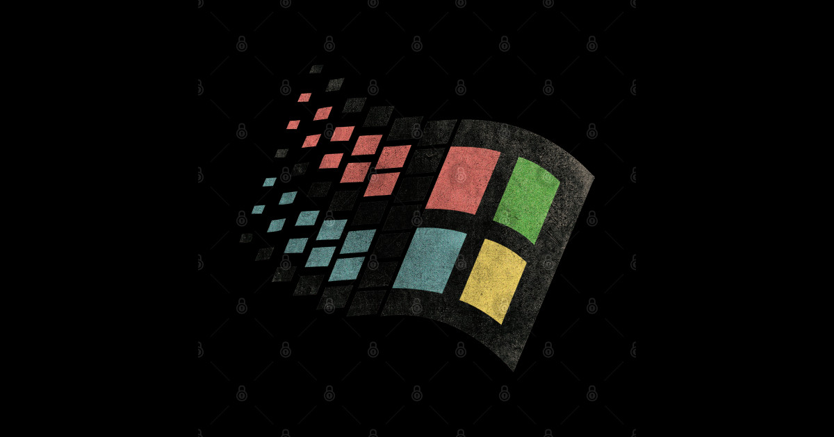 Windows 95 grunge effect - Windows 95 - Sticker | TeePublic