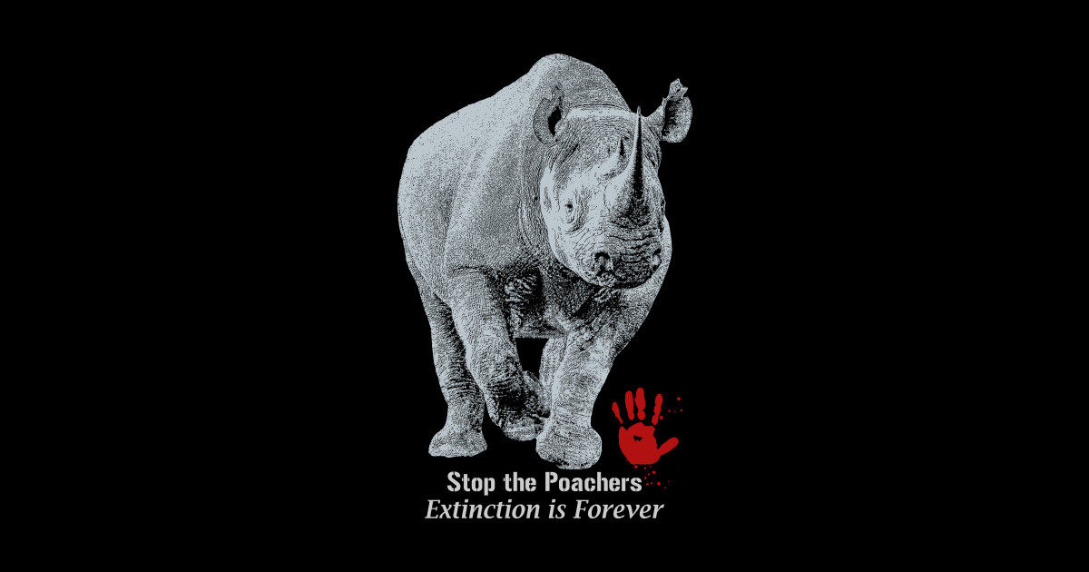 Black Rhino | Stop Poachers, Extinction is Forever - Rhino - Sticker ...