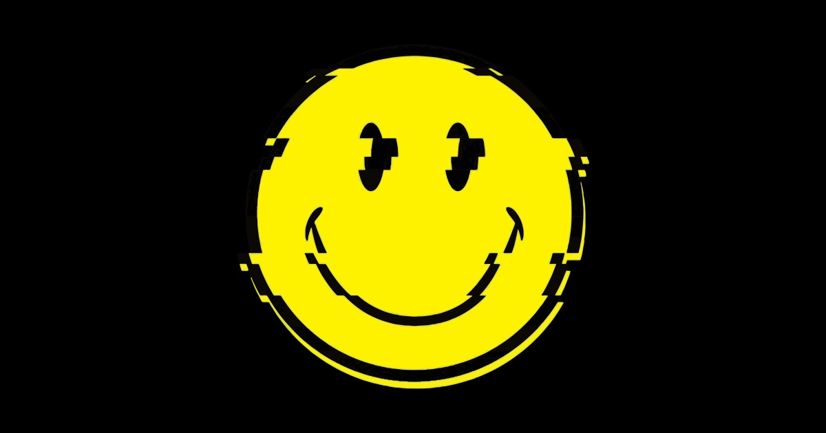 Glitchy Smile - Smiley Face - Sticker | TeePublic