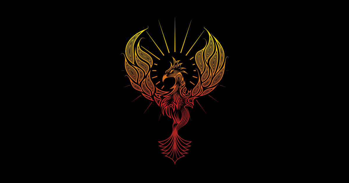 Tribal Phoenix Bird Rising Through Fire - Phoenix On Fire - Sticker ...