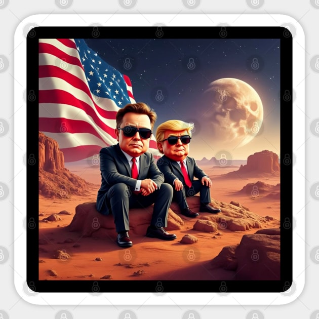Trump Elon Mars - Elon - Sticker | TeePublic