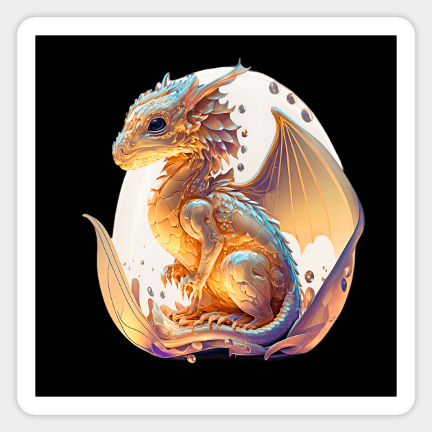 Young Cute Dragon New Dragon Art - Cute Dragon - Sticker | TeePublic