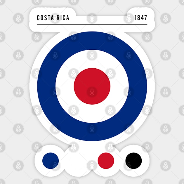 Bauhaus Inspired Costa Rica Flag - Costa Rica - Sticker | TeePublic