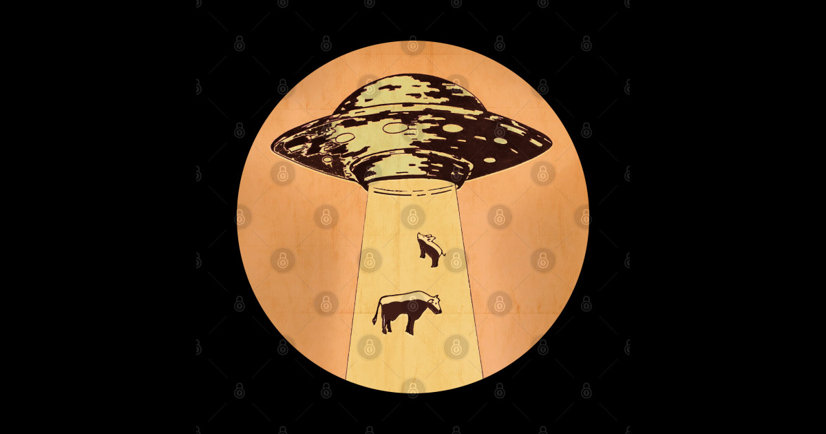 Aliens to the rescue - mission: Cows and Pigs - Compassion - Sticker ...