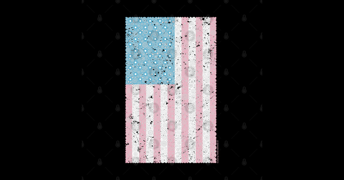 Transgender American Distressed Circle Design Flag - Transgender Pride ...