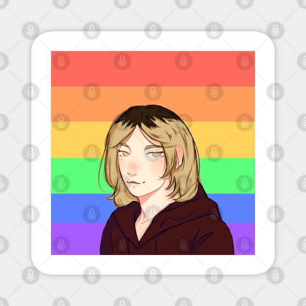 Kenma w/ Pride Flag - Kenma - Magnet | TeePublic