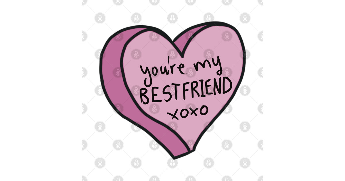 Best Friend Pink Love Heart - Pink Heart - T-Shirt | TeePublic