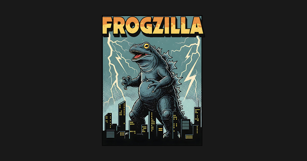 Frogzilla Retro Kaiju Monster - Kaiju - T-Shirt | TeePublic