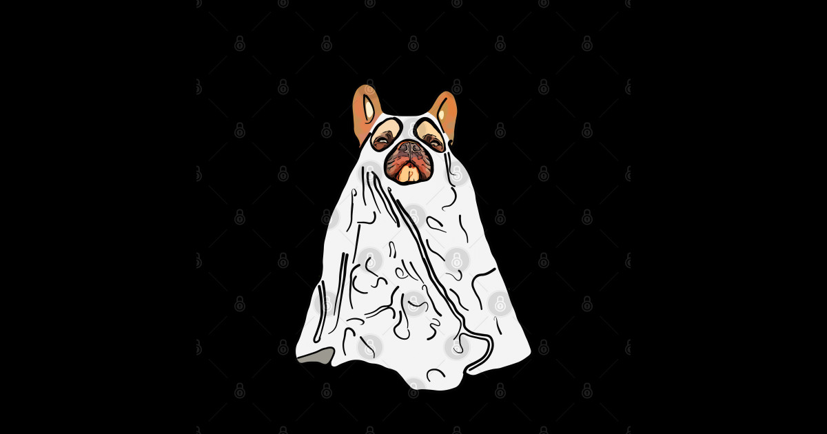 Cute Ghost Frenchie Dog - French Bulldog Funny - Sticker | TeePublic