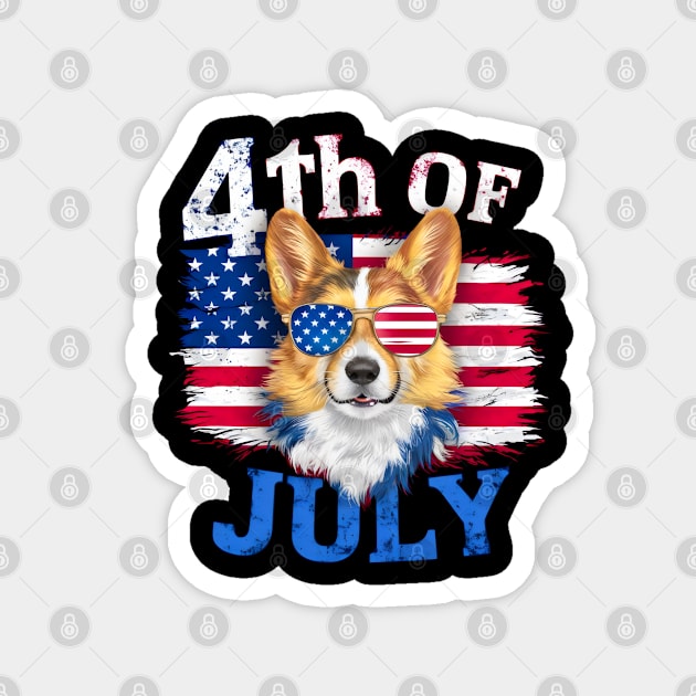 4th of july corgi 2024 - Independence Day 2024 - Magnet | TeePublic