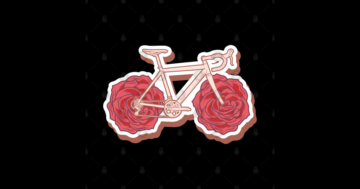 Rose Bike - Bike - Sticker | TeePublic