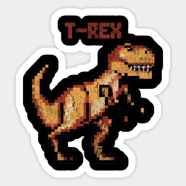 T-Rex Pixel Art - T Rex Dinosaur - Sticker | TeePublic