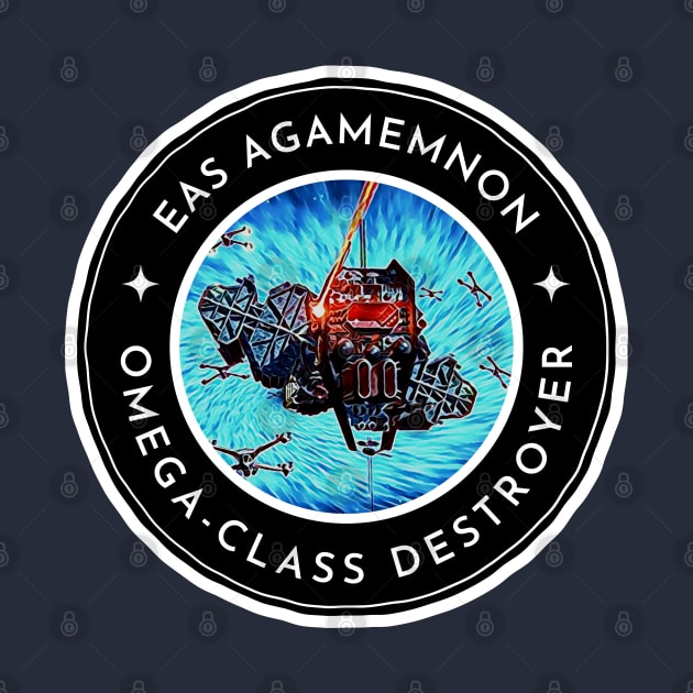 EAS Agamemnon - Omega-Class Destroyer - White - Sci-Fi - B5 - Babylon - T-Shirt | TeePublic