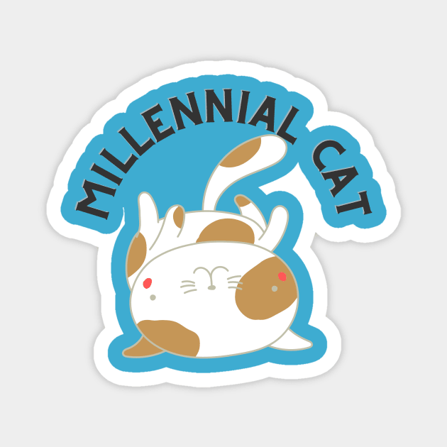 Millennial Cat Pun - Millennial Cat Pun - Magnet | TeePublic