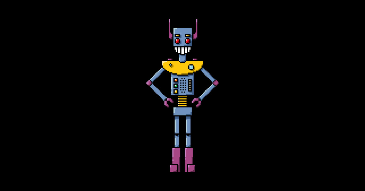Pixel Robot 117 - Robot - Sticker | TeePublic