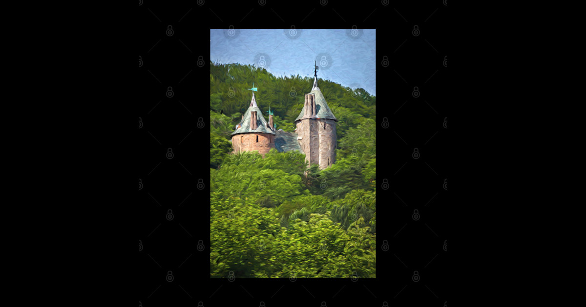 Castell Coch Impressionist Style - Castell Coch - Sticker | TeePublic