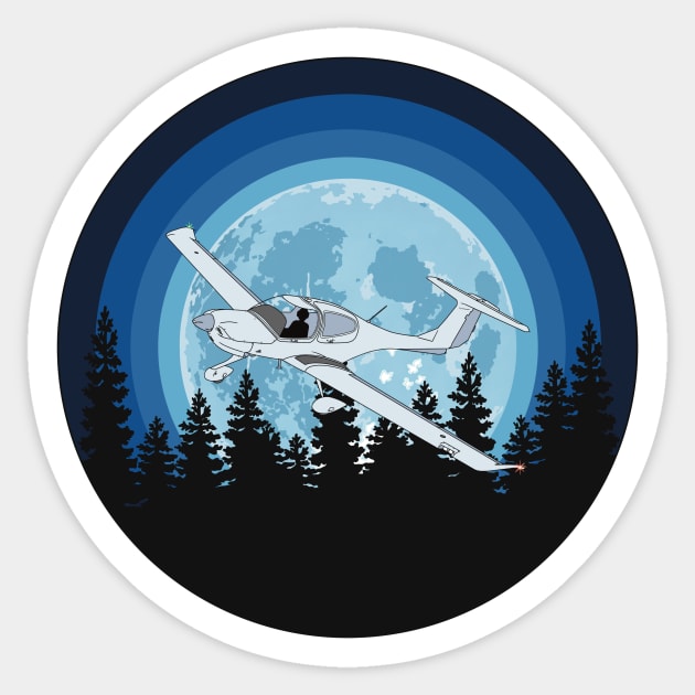 Diamond DA40 Night Flight - Pilot - Sticker | TeePublic