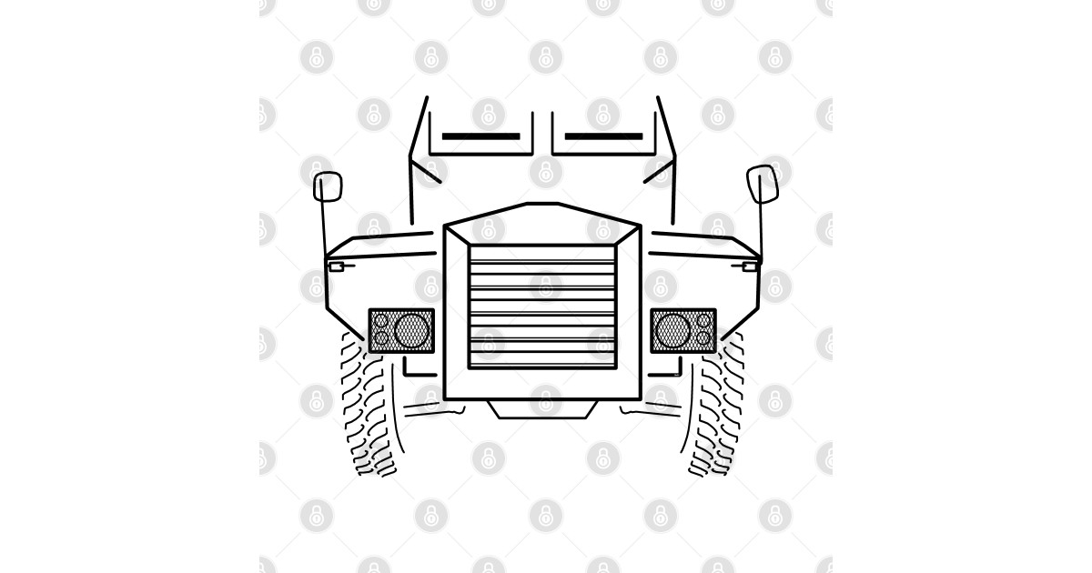 Humber Pig 1950s military truck black outline - Humber - T-Shirt ...