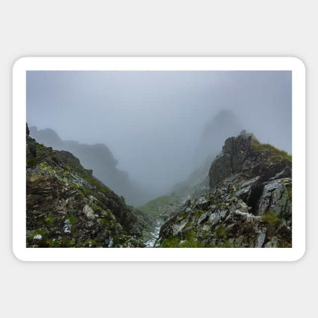 Misty mountains - Alp - Sticker | TeePublic