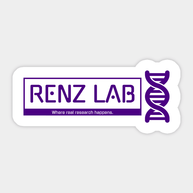 Renz Lab logo with tag line - Renz Lab - Sticker | TeePublic