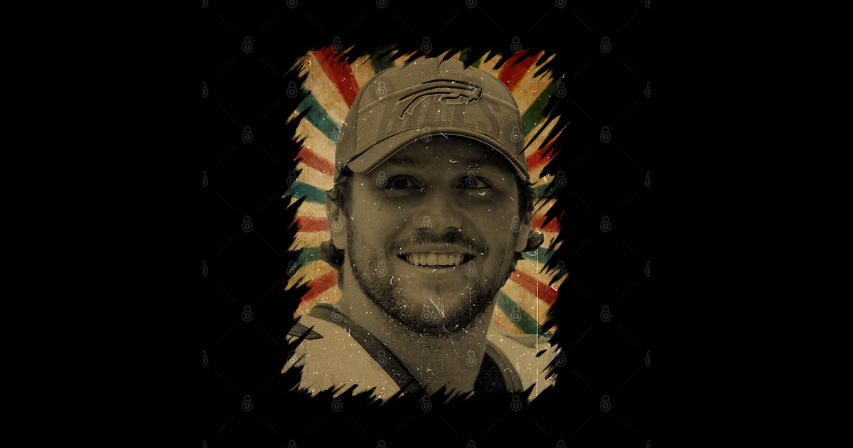Josh Allen // Photo Vintage Retro Look Fan Design - Josh Allen ...