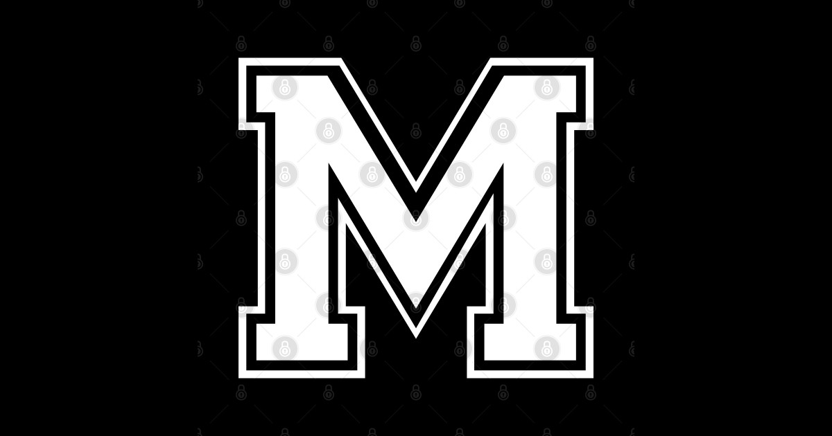Initial Letter M - Varsity Style Design - Initial Letter - Sticker ...
