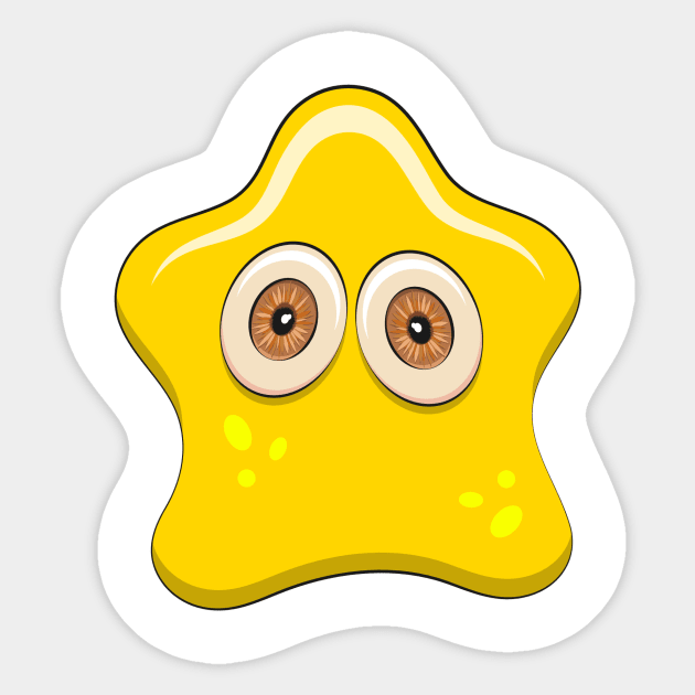 Cutie Slime Face Yellow Big Eyes - Slime - Sticker | TeePublic
