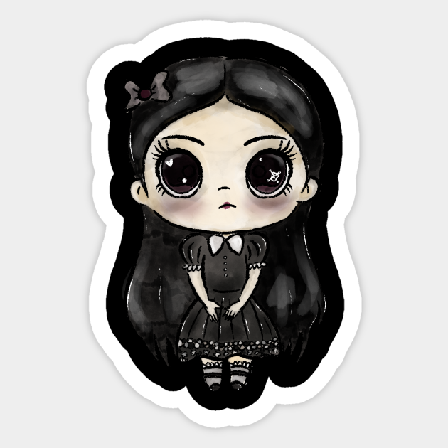 Chibi Wednesday Addams - Wednesday Addams - Sticker | TeePublic
