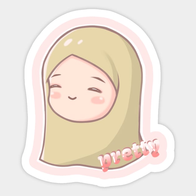 cute chibi hijab girl - Hijab - Sticker | TeePublic