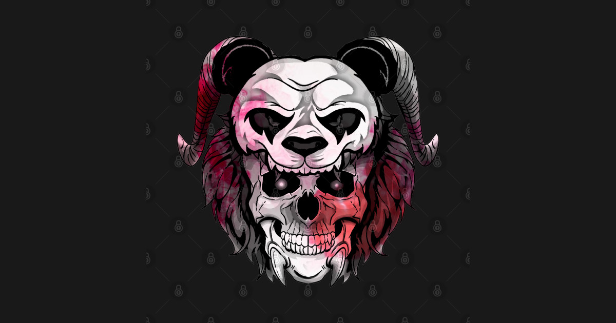 Red Panda Gothic Skull - Red Skull - T-Shirt | TeePublic