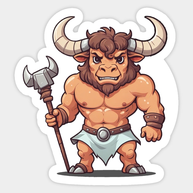 Cute Minotaur - Minotaur - Sticker | TeePublic
