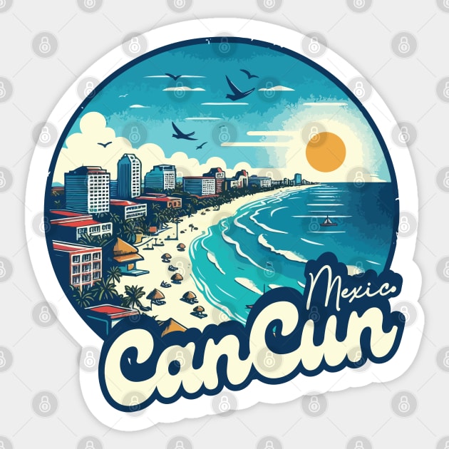 Cancun Mexico Beach \/\/ - Mexico - Sticker | TeePublic